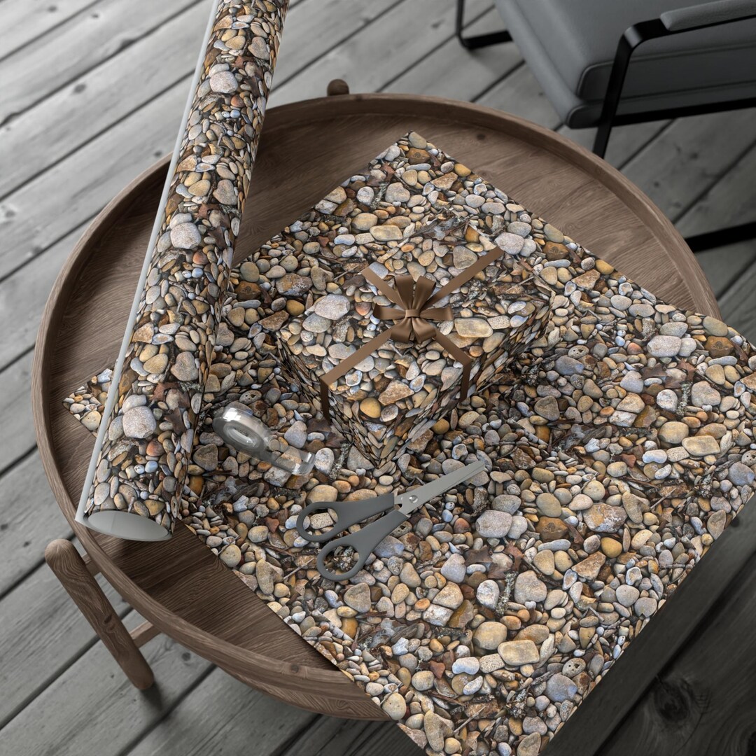 Wrapping Paper Pebbles Design, Natural Stones Gift Wrap, Nature Lovers ...