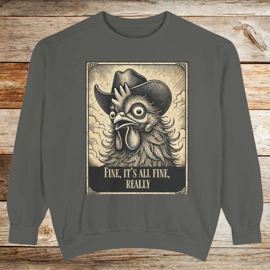 Frazzled Chicken Comfort Colors Sweatshirt, Western Style Sweater Gift ...