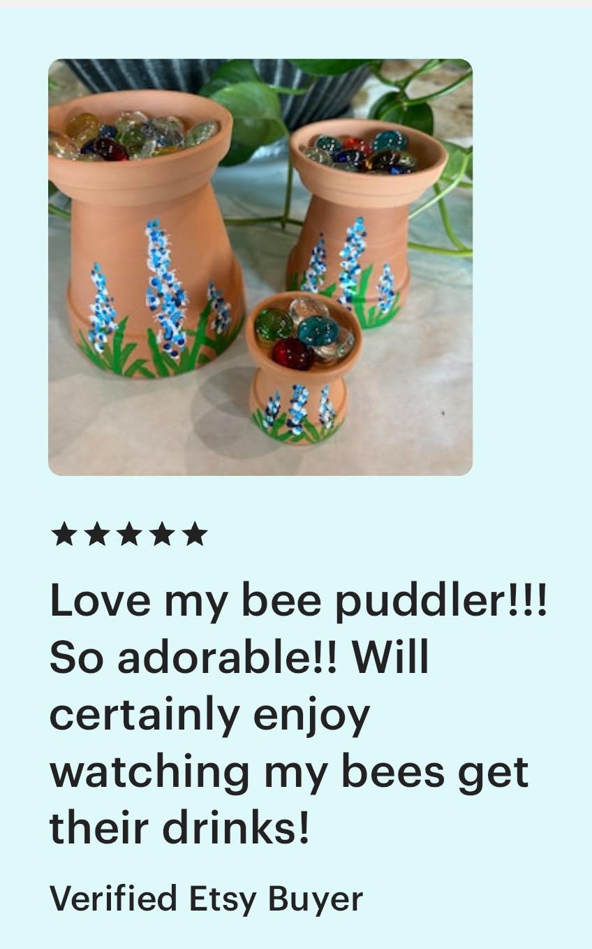 Bee Fountain for Flower Beds Bushes Potted Plants, Handpainted ...