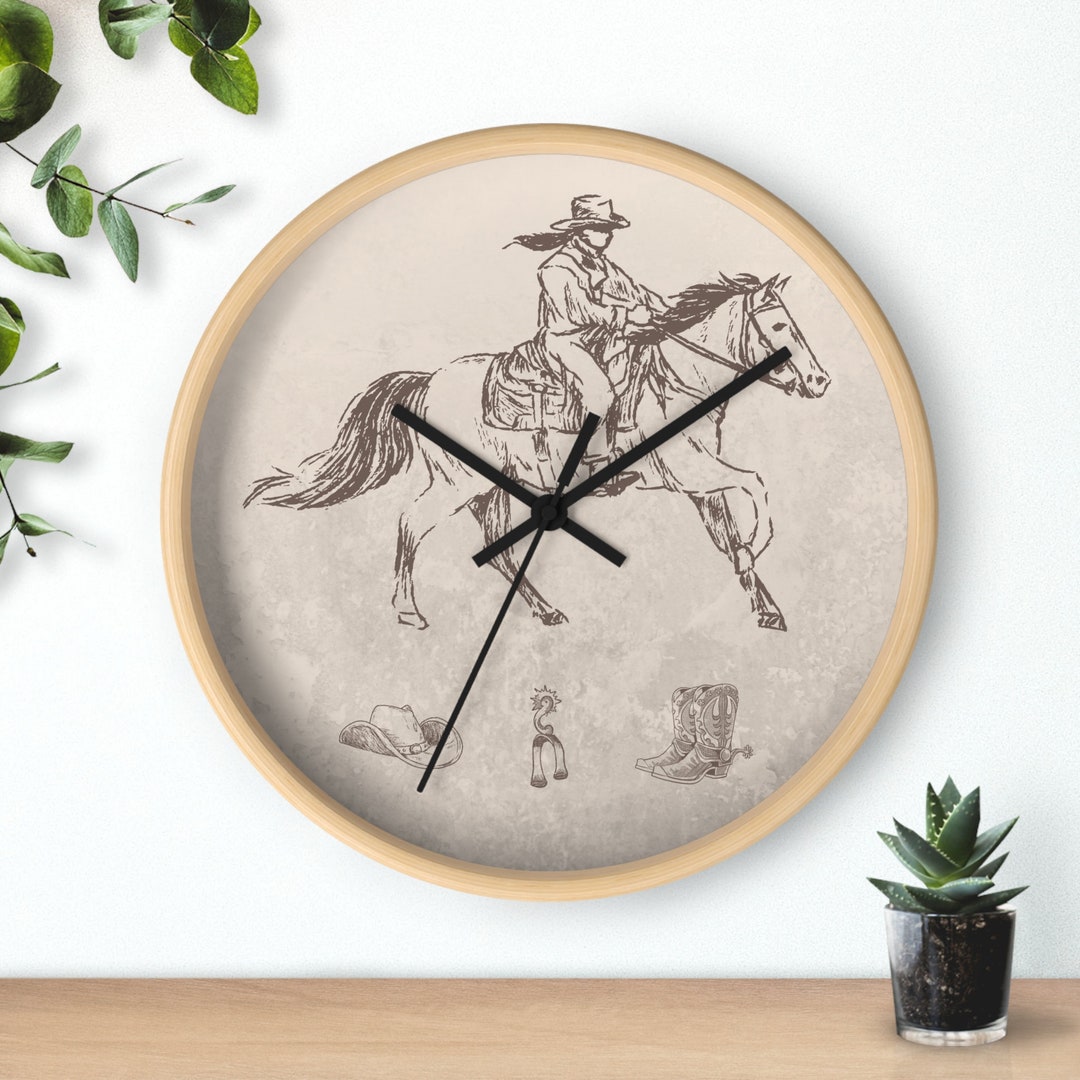 Cowgirl Wall Clock, Western Theme Wall Decor, Texas Gift - Etsy
