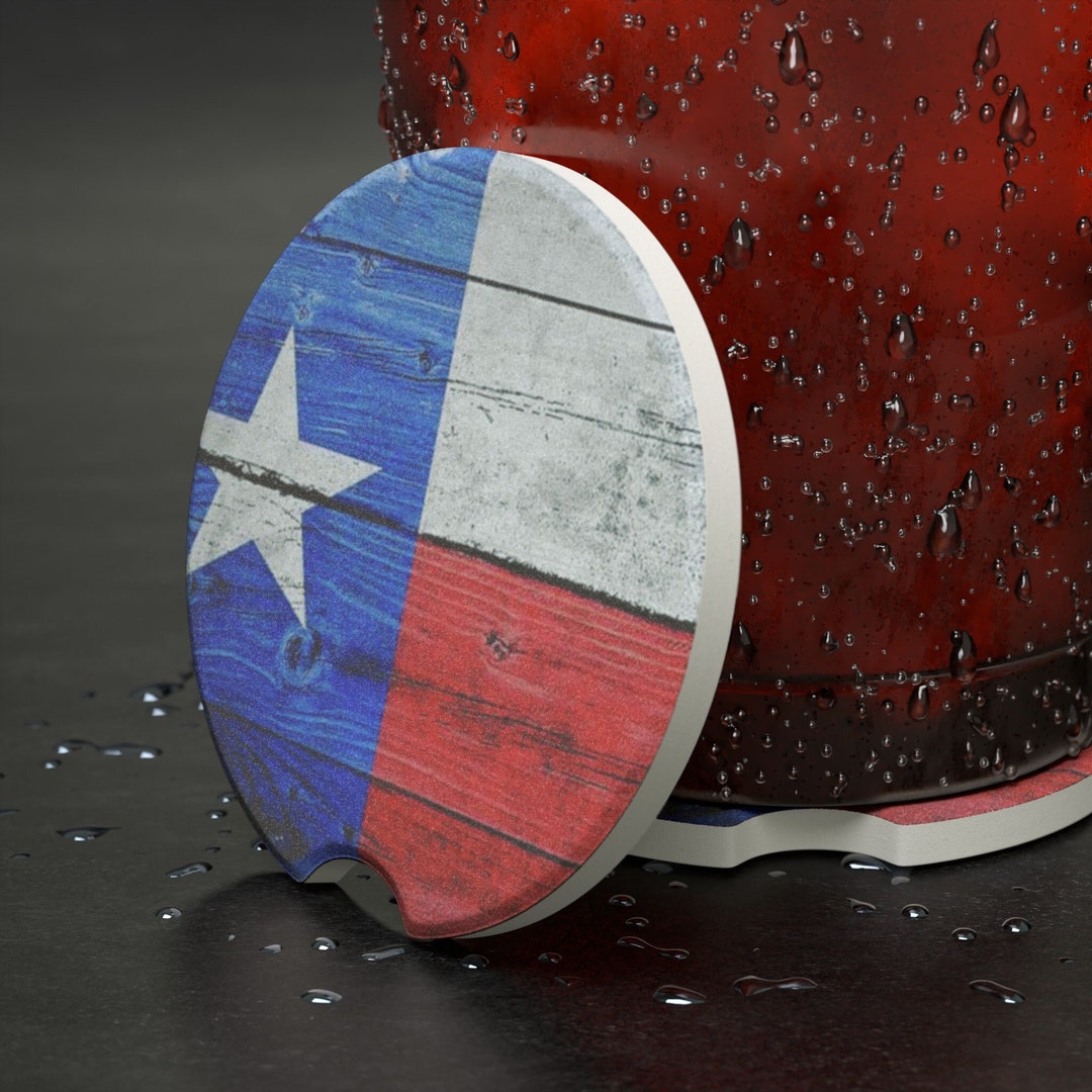 Texas Flag Car Drink Coaster, Western Style Auto Accessories, Dad Gift ...