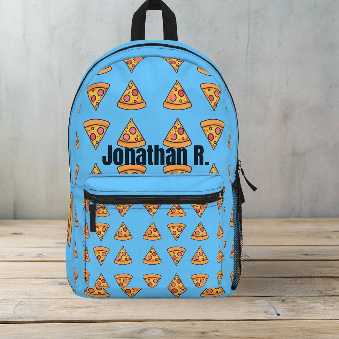 Pizza Slice Backpack, Electric Blue School Bag for Food Lovers Students ...