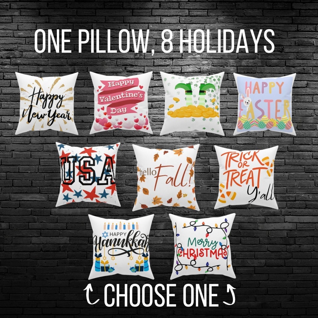All-in-one Holiday Pillow SET With 8 Interchangeable Designs, Year of ...