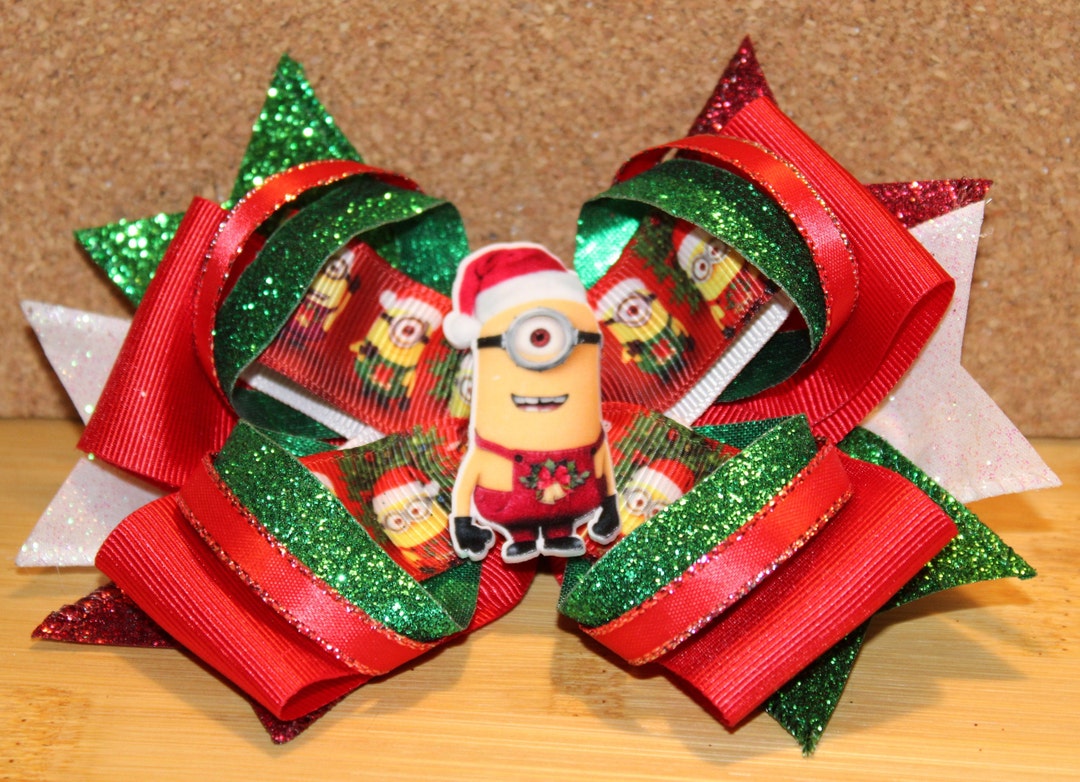 Handmade Goofy Glittery Christmas Hair Bow - Etsy