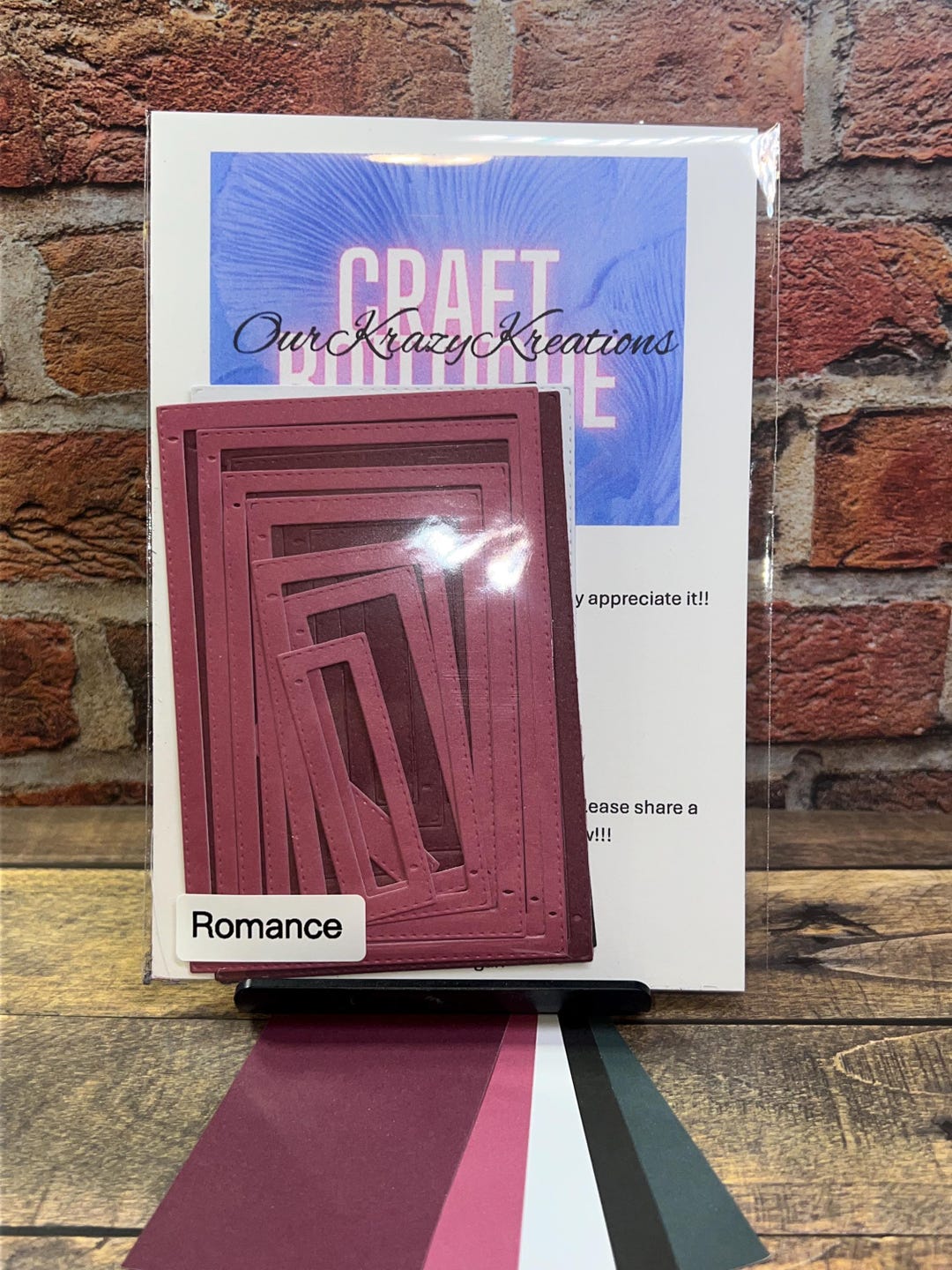 40 -NEW!!! ROMANCE - Precut Die Cut Rectangle Frames - Made From 65lb ...