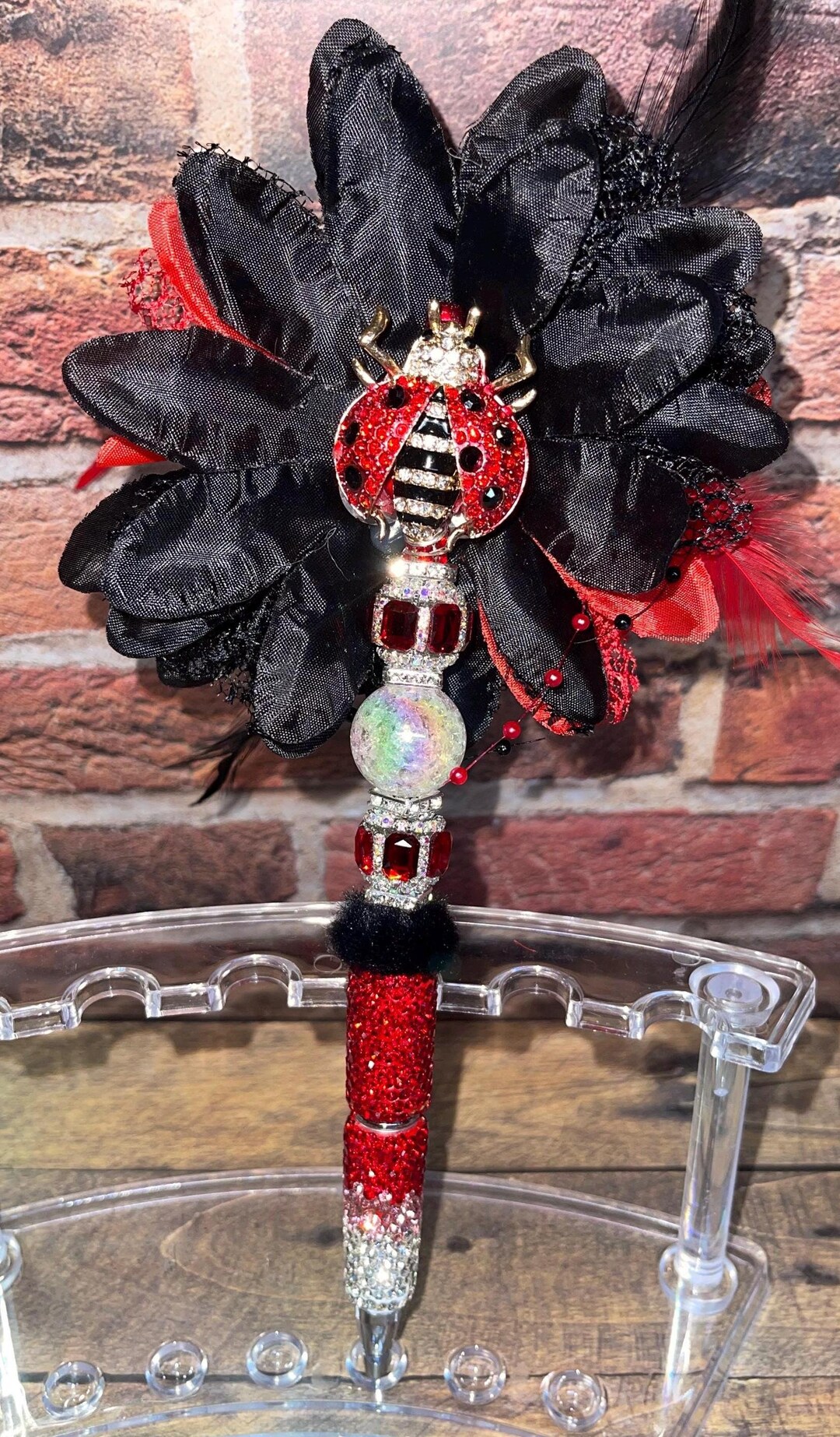 BEAUTIFUL BLING PEN!!! Ladybug Pen Double Sided With Black and Red ...
