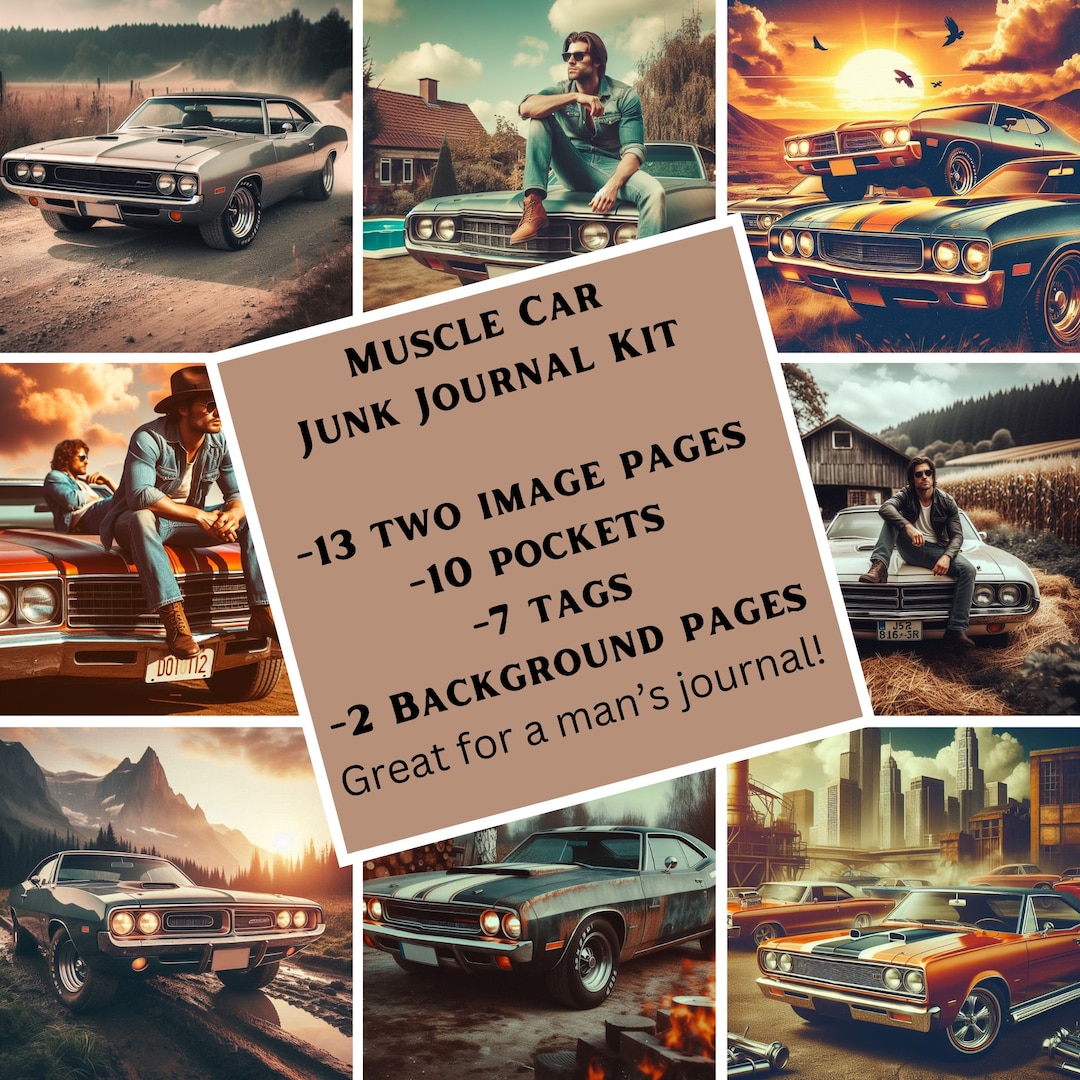 Muscle Car Junk Journal Kit, Vintage Muscle Car Junk Journal Kit - Etsy