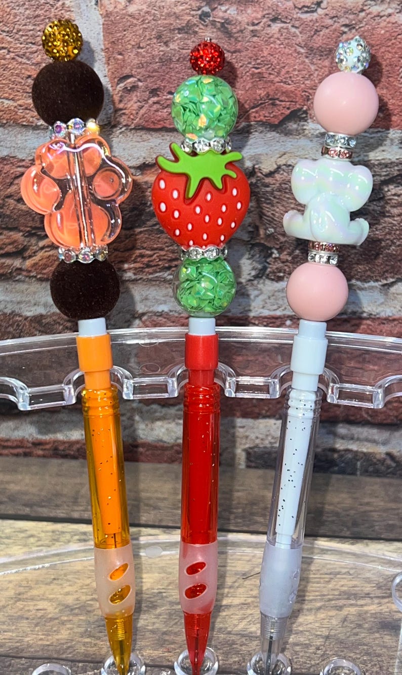 KIDS BEADED PENCILS!!! Set of 3 - Especially Made for Kids!! Beaded Diy ...
