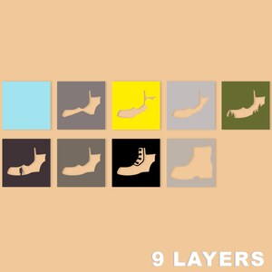 3D Hiking Boot Shadow Box Layered SVG File for Paper Cutting, 3d ...