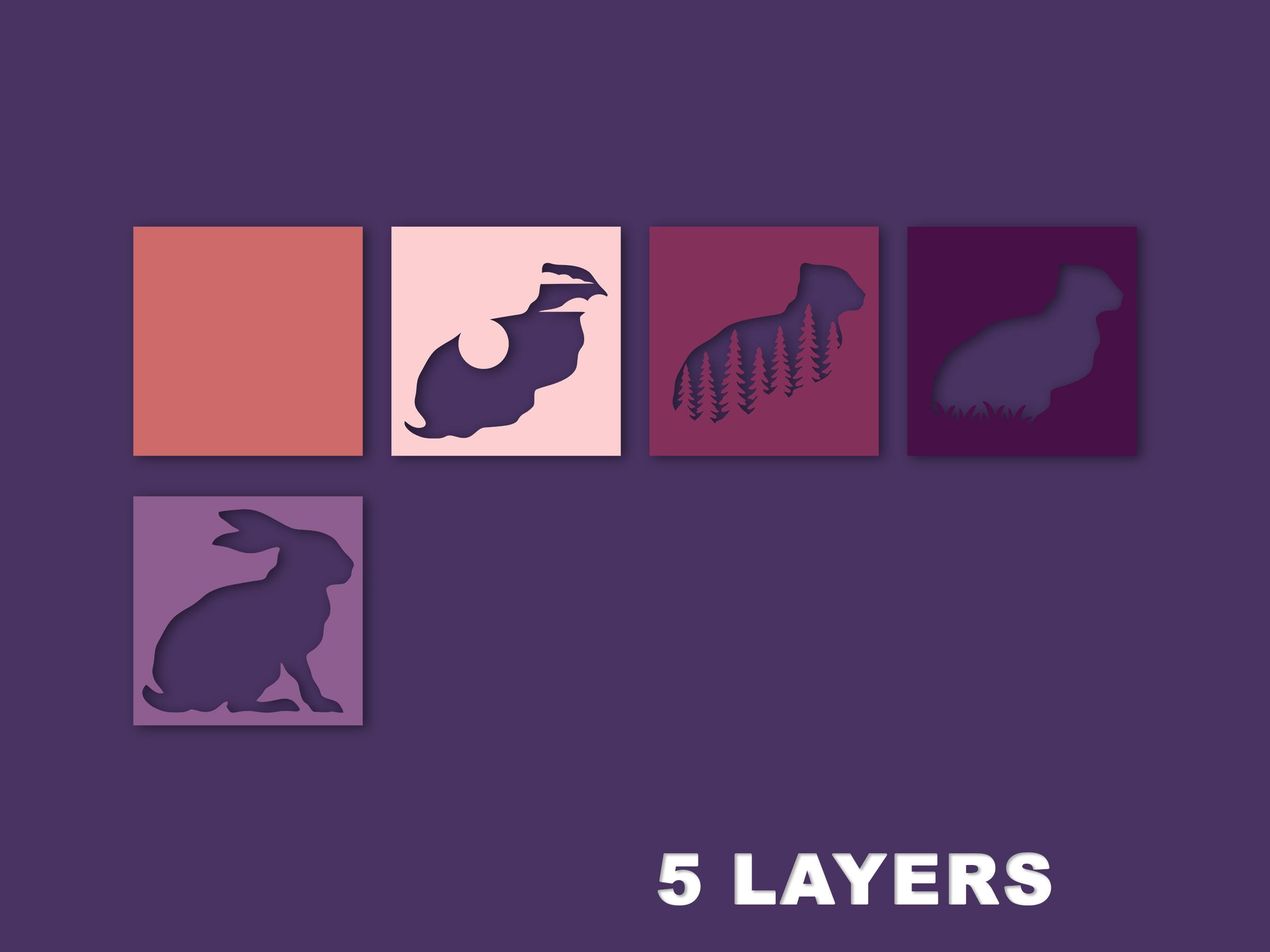 3D Rabbit Shadow Box Layered SVG File, 3d Papercut Svg, Layered ...