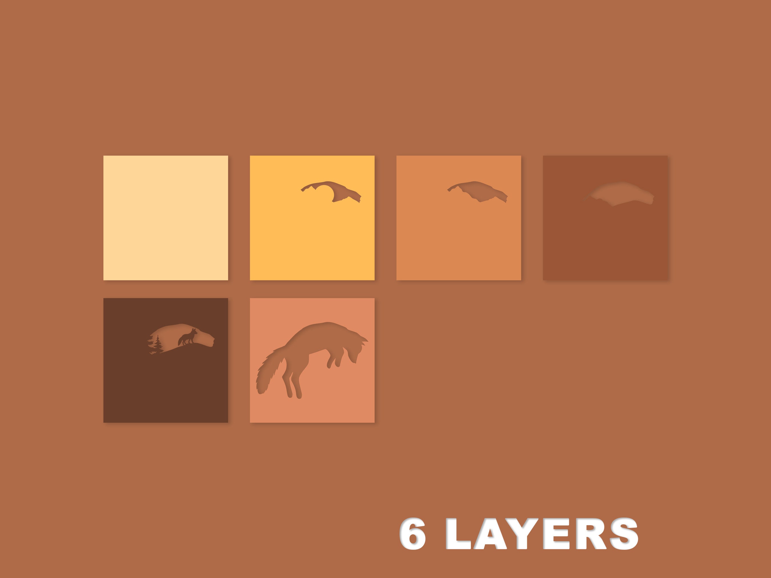 3D Fox Shadow Box Layered SVG File, 3d Papercut Svg, Layered Cardstock ...