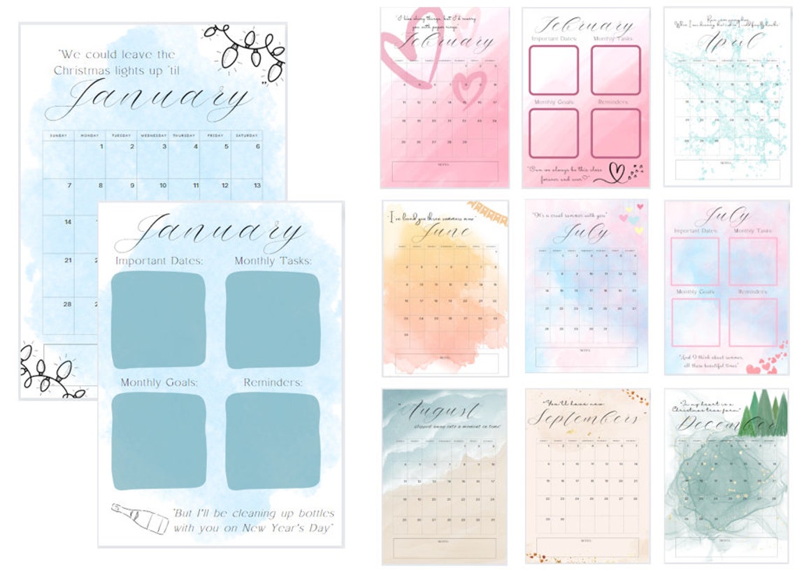 Taylor Swift 2024 Calendar Digital Printable Taylor Swift - Etsy