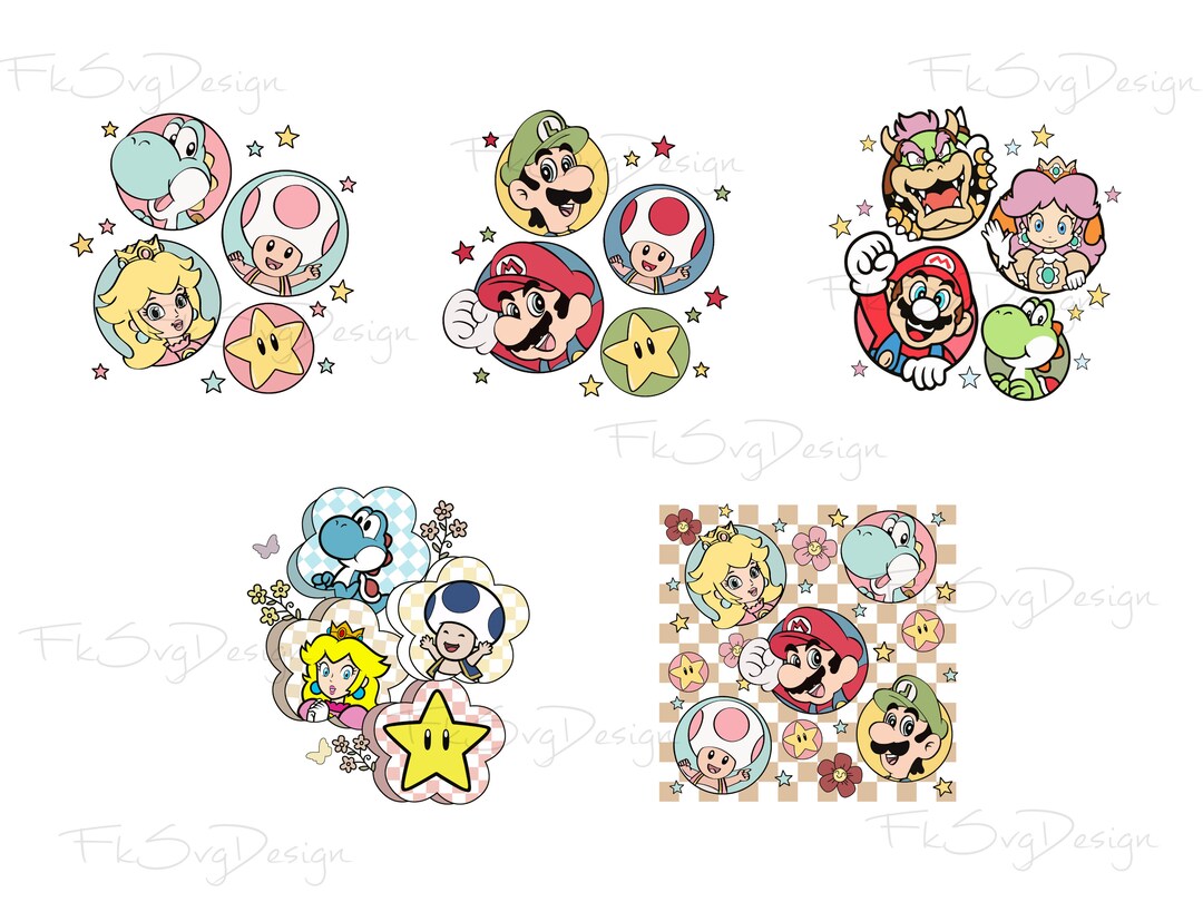 Super Mario Svg Bundle for Cricut Princess Peach Svg Mario - Etsy UK