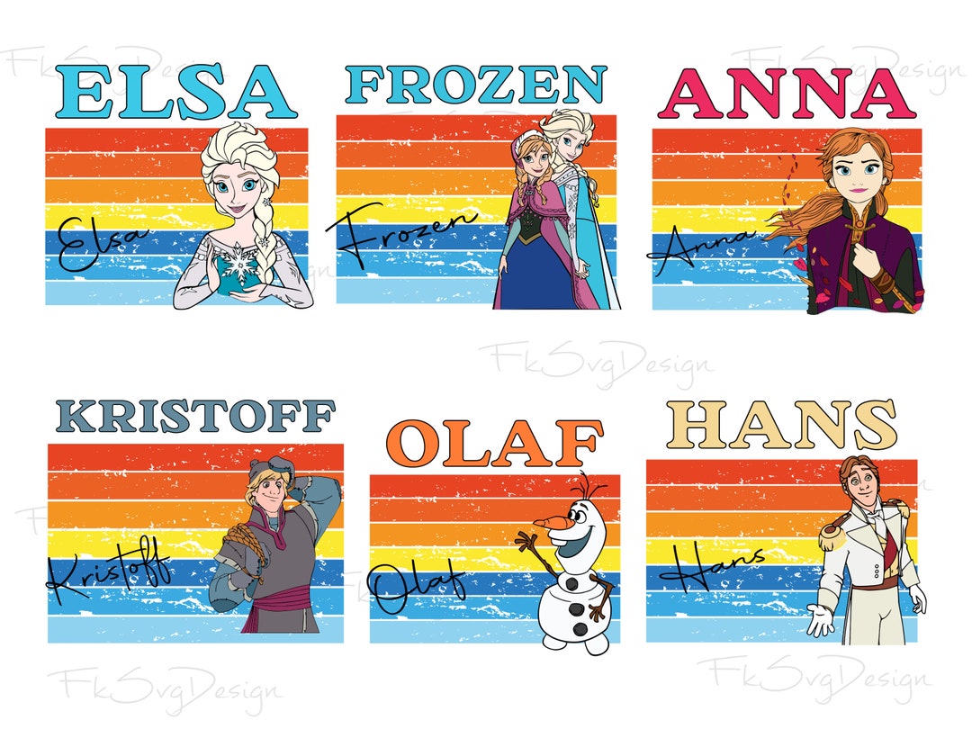 Frozen Png Bundle, Elsa Png, Anna Png, Olaf Png, Frozen Retro Png ...