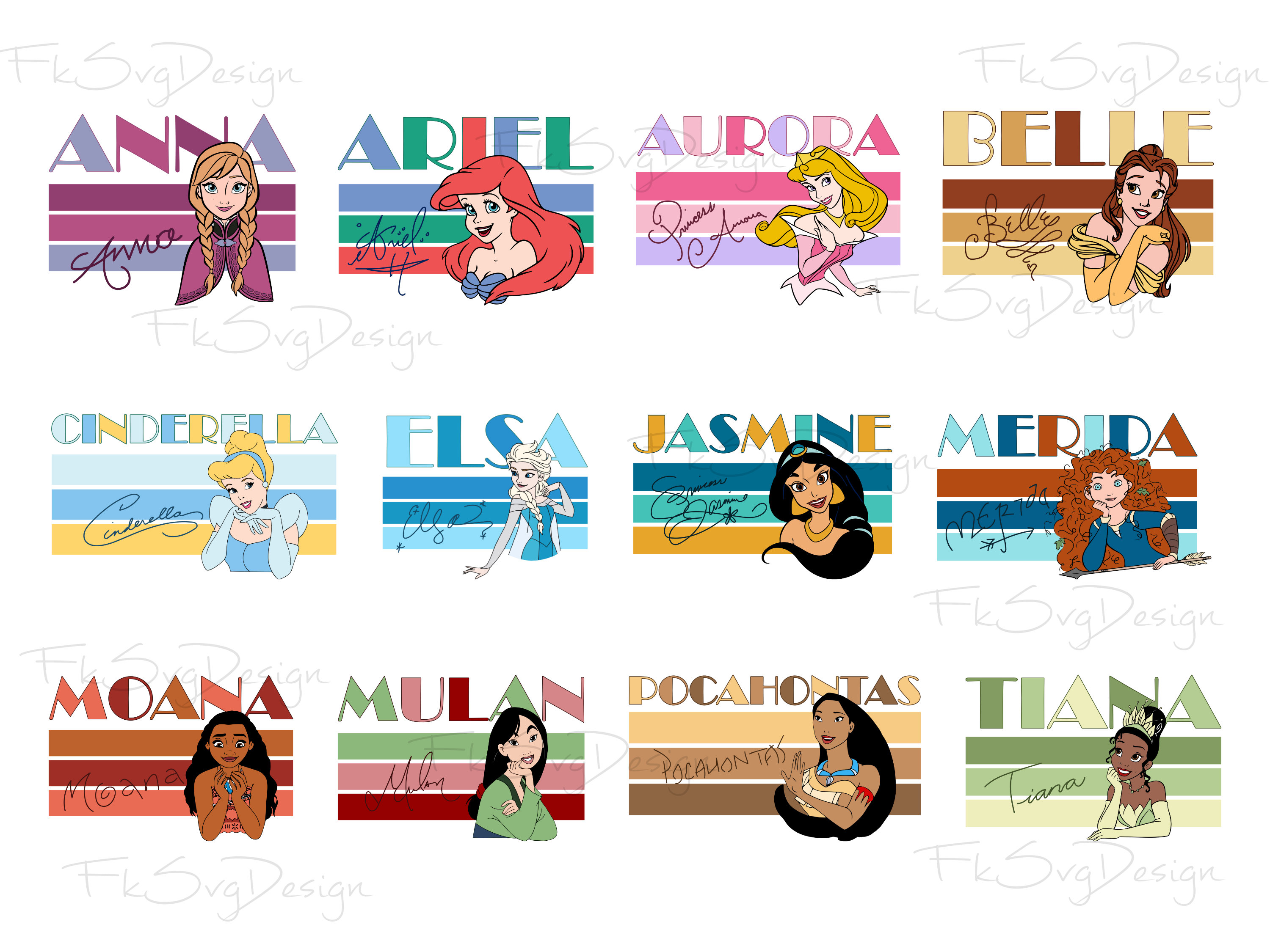 Princess Png Bundle, All Princess, Princess Squad Png, Family Trip Png ...