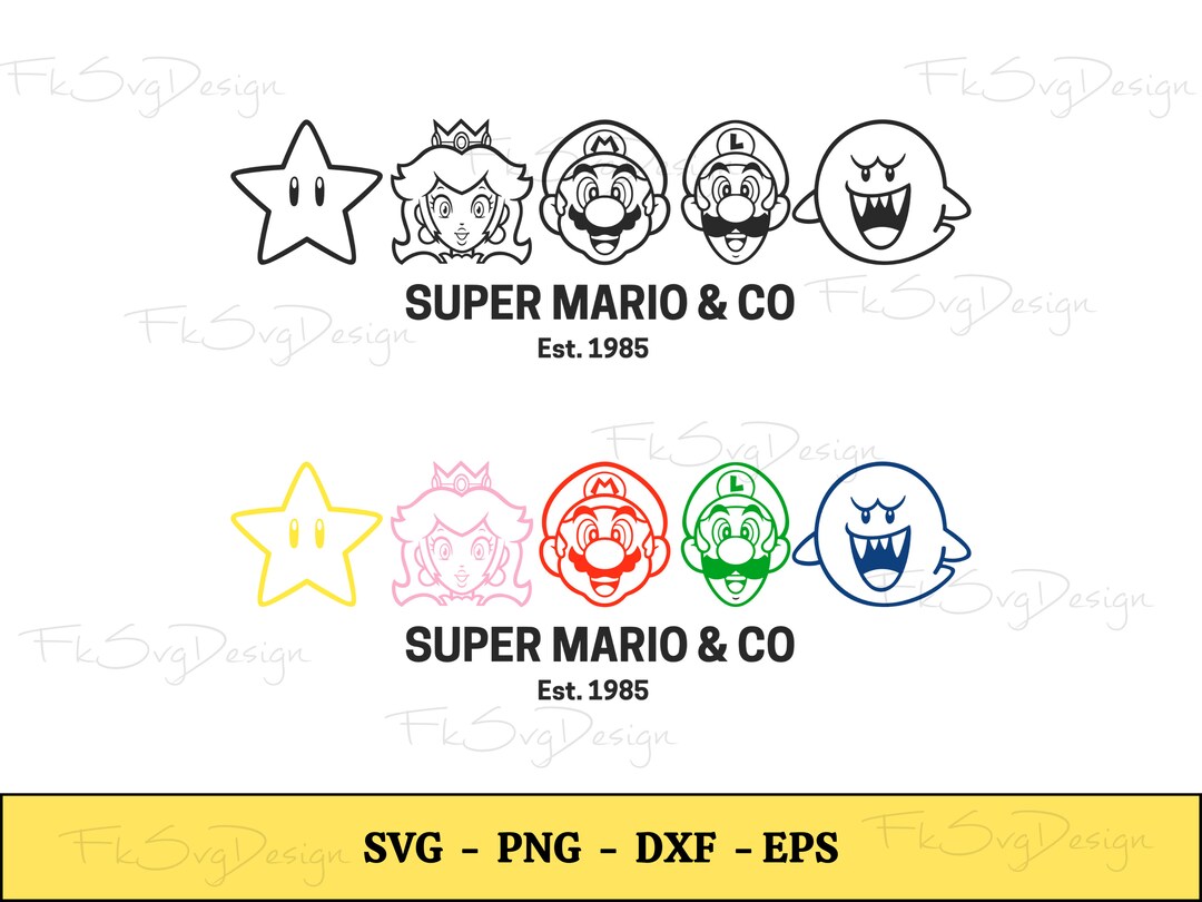 Super Mario Co Svg Mario Svg Super Mario Bros Super Mario & - Etsy UK