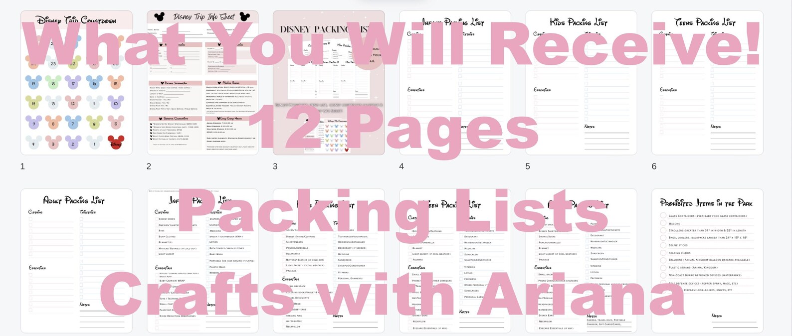 Disney Family Packing List | Vacation Checklist (PDF Download) - Etsy