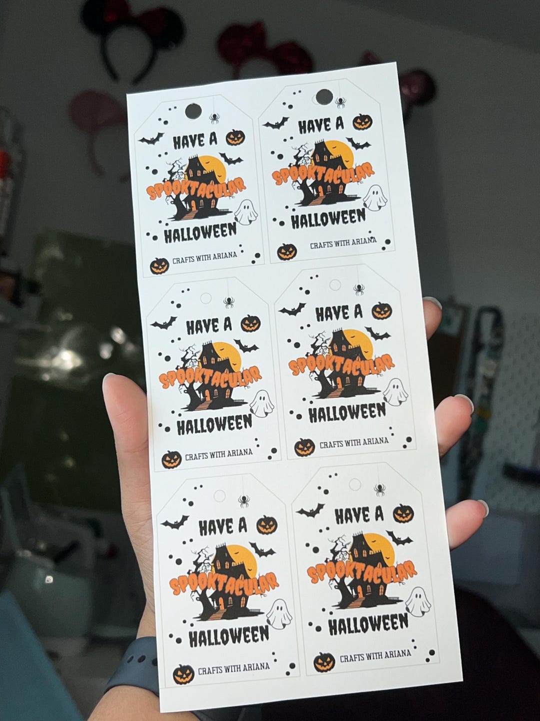Editable Haunted House Halloween PNG: Gift Tags for Treat Bags, Boo ...
