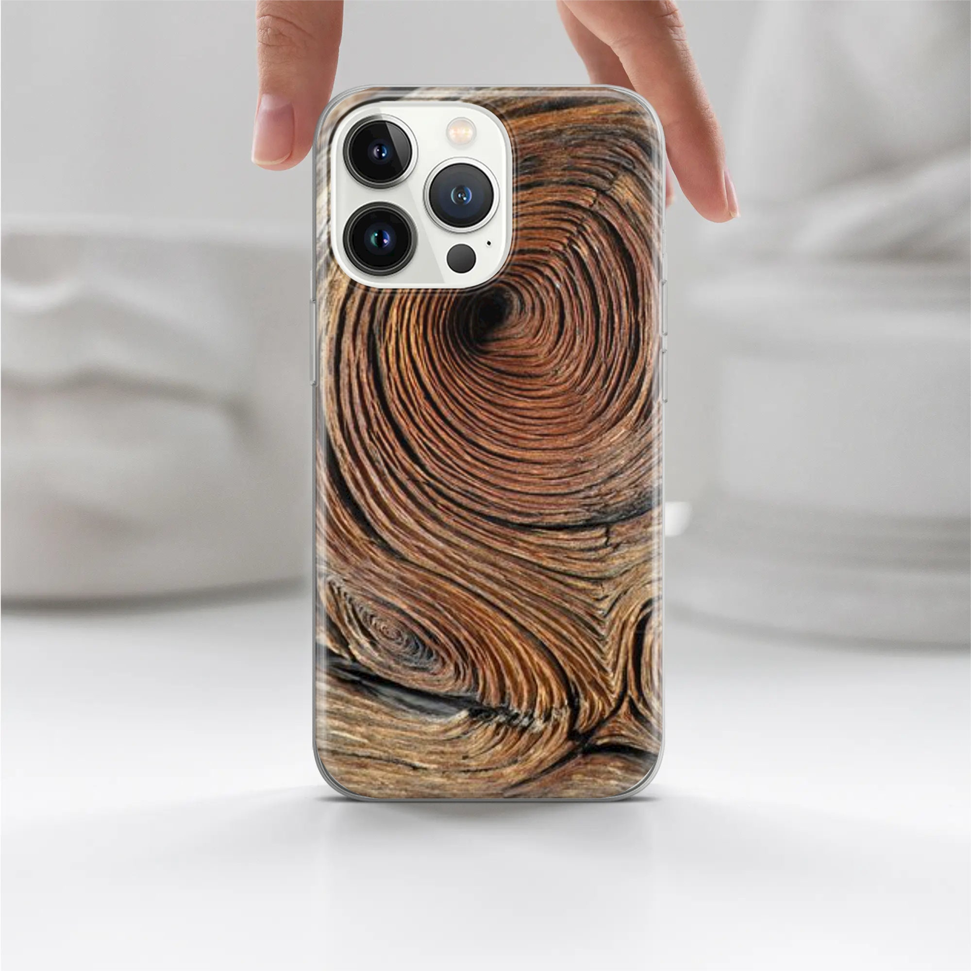 Biodegradable Modern Wood Texture Phone Case Natural Cover for iPhone ...