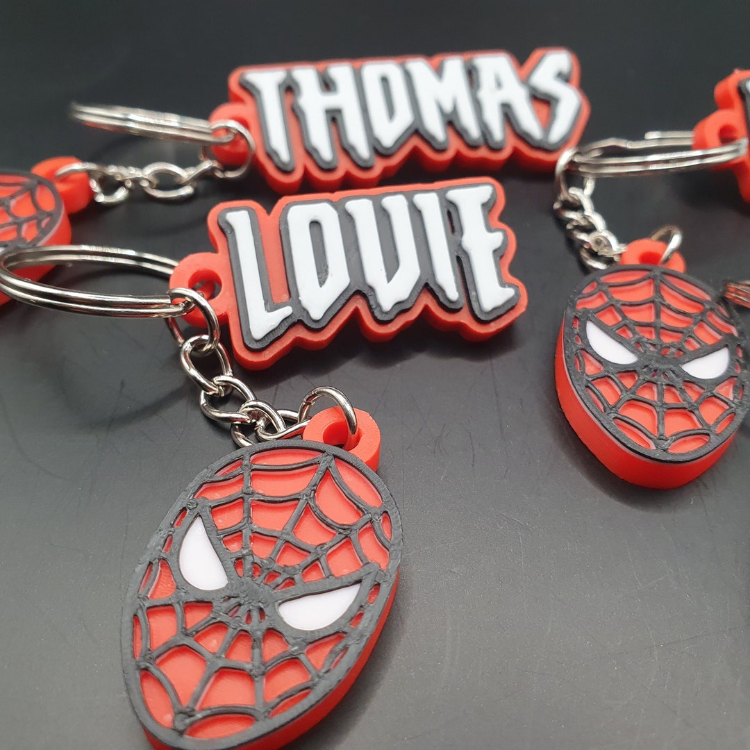 Personalised Spider 3D Keyring, Keychains Party Bag Filler, Bag Tag ...