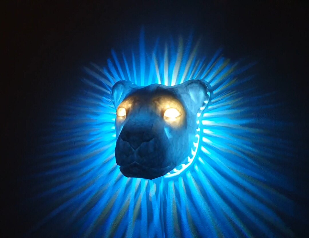 Lion Wall Light Music LED Wall Hanging, Decorative Wall Light, Remote ...