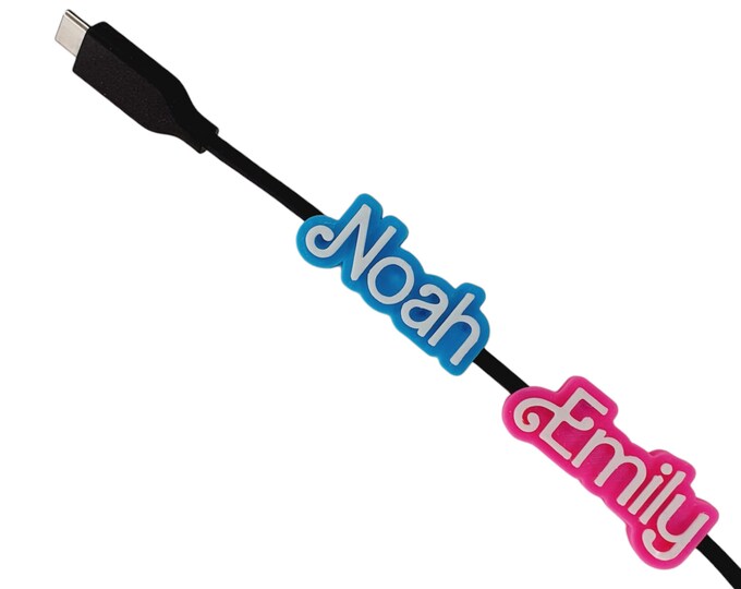 Personalised 3D Printed USB Cable Tags - USB Cord Tidy- Unique Gift ...