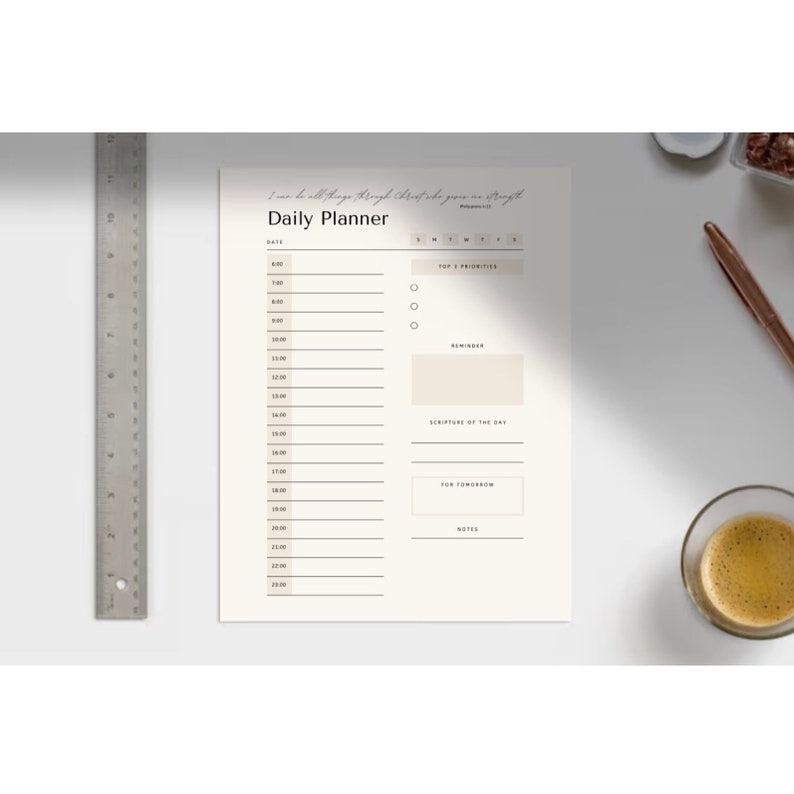 Simple Christian Digital Daily Planner - Etsy