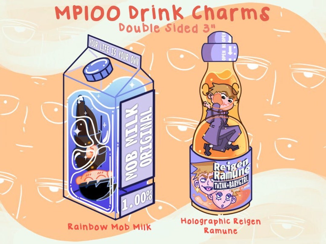 MP100 Drink Keychains: Reigen Ramune and Mob Milk - Etsy