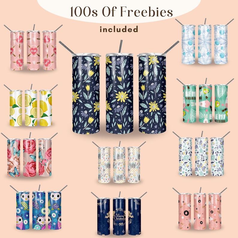 200+ Tumbler Sublimation Template Bundle, Canva Editable (digital ...