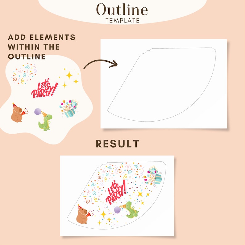 Editable Party Hat Cone Template for Canva (digital Download) - Etsy