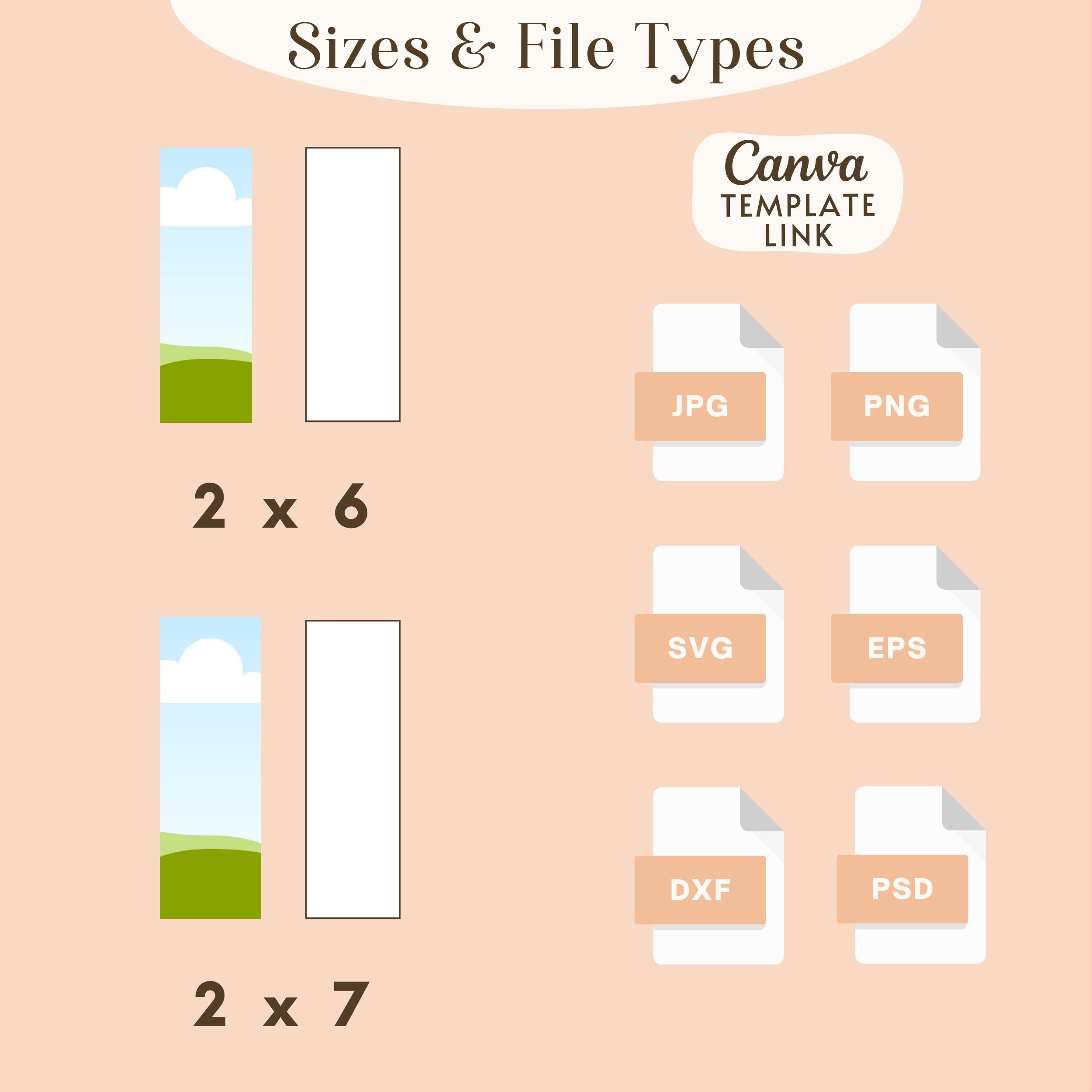 Editable Bookmark Templates: DIY Personalized Design (canva, SVG, PNG ...