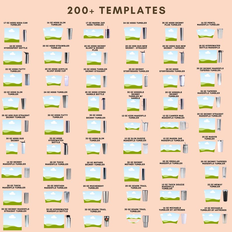 200+ Tumbler Sublimation Template Bundle, Canva Editable (digital ...