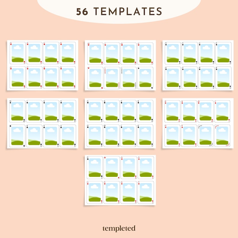 Printable Playing Card Template: DIY Sublimation Poker Cards (canva ...