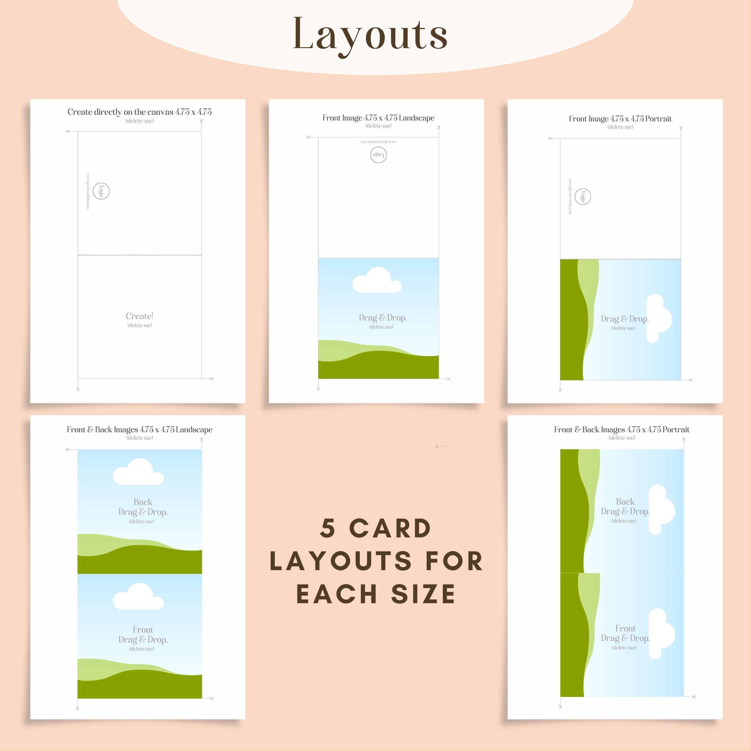 Greeting Card Templates, Drag and Drop Canva Editable Template ...