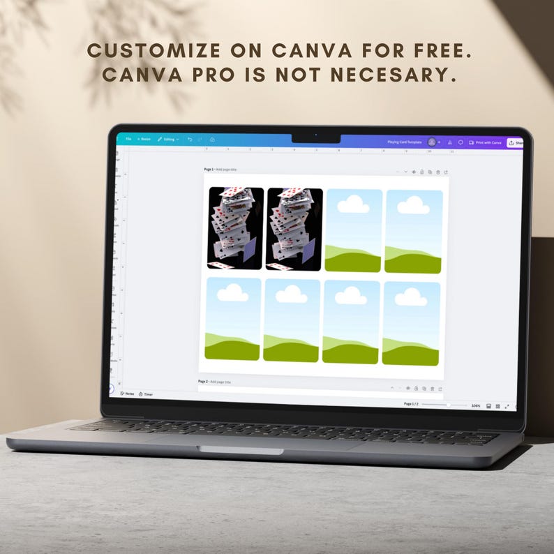 DIY Playing Card Template, Poker, Trading, Affirmation Card (canva ...