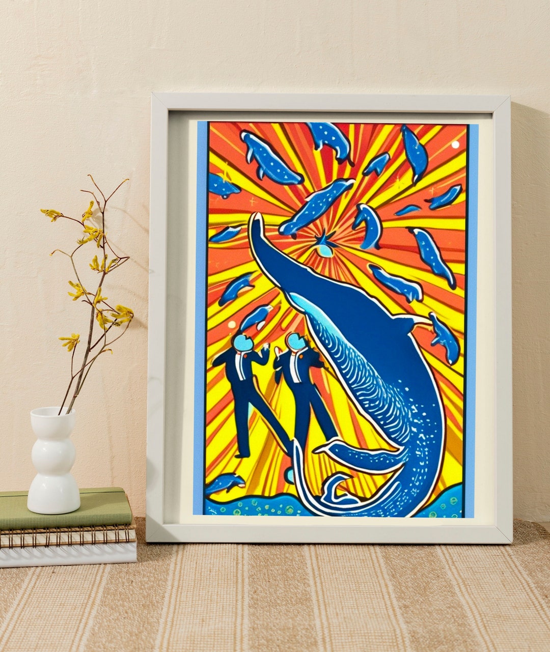 Dancing Whale Poster, Printable Poster, Digital Art Poster ...