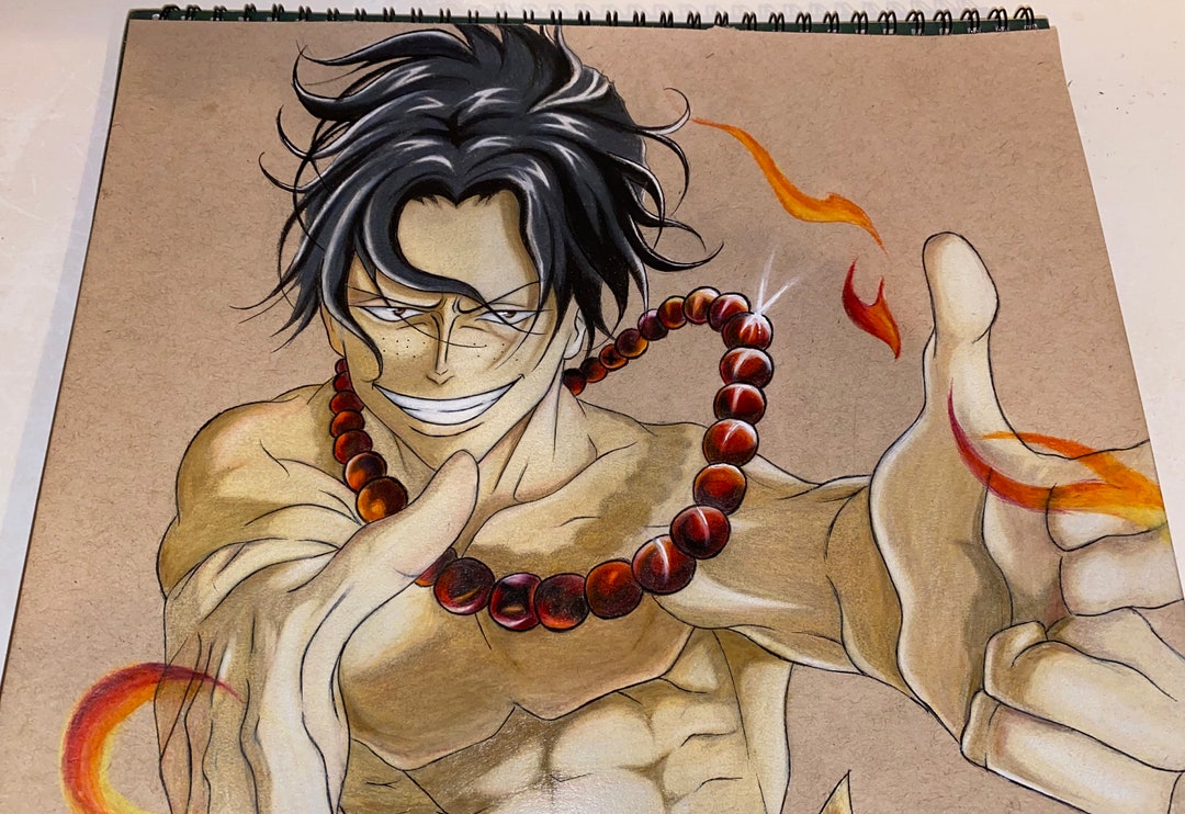 Hand Drawn Art of Ace From One Piece - Etsy Australia