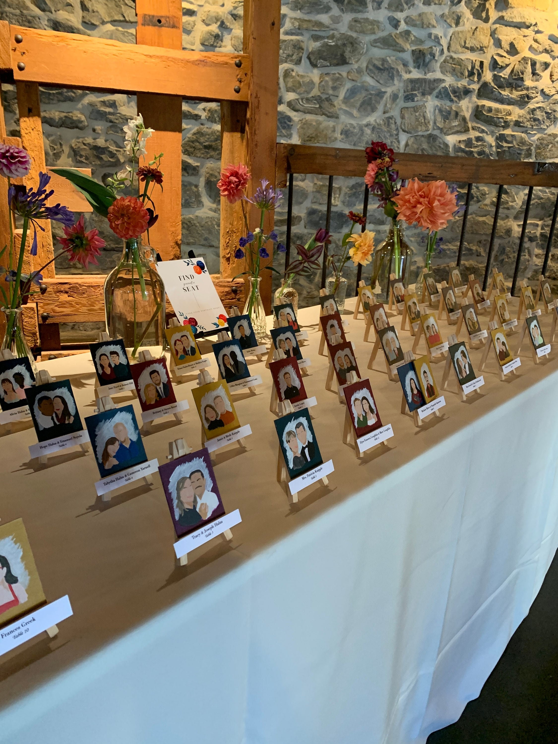 Custom Wedding Guest Paintings, Hand Painted Mini Guest Portraits as a ...