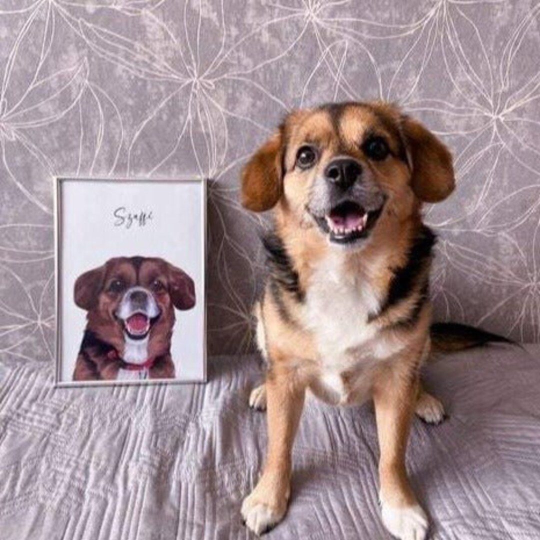 Custom Pet Portrait From Photo Custom Pet Portrait Digital Dog Portrait ...