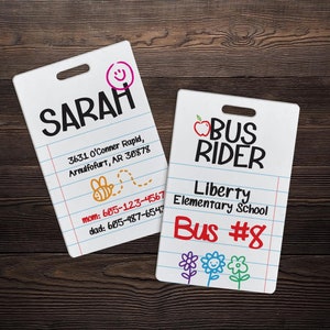 Customizable Kid's School Transportation Bag Tag - Etsy