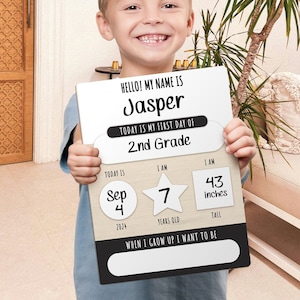 1st Day of School Changeable Name Sign, Dry Erase Marker Board, Back-to ...