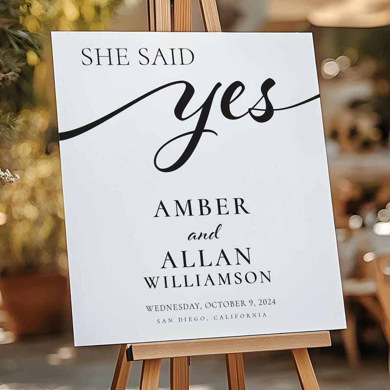 She Said Yes Banner - Etsy