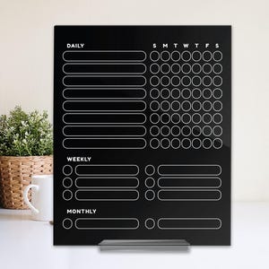 Daily, Weekly, & Monthly Checklist, Task Motivator, Dry-erase Chore ...