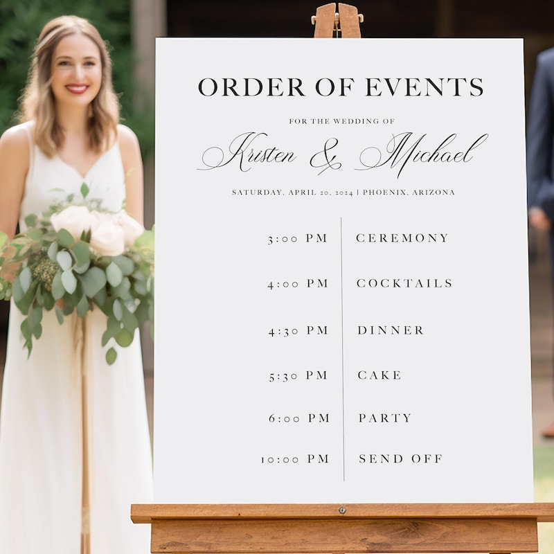 Wedding Schedule Sign - Etsy