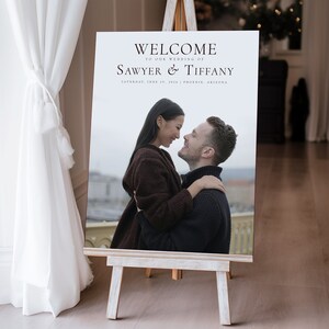 Personalized Wedding Welcome Sign: Photo Print, Elegant Entrance ...
