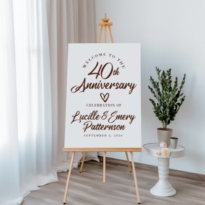 Anniversary Party Entrance Sign, Welcome to the Couple's Anniversary ...