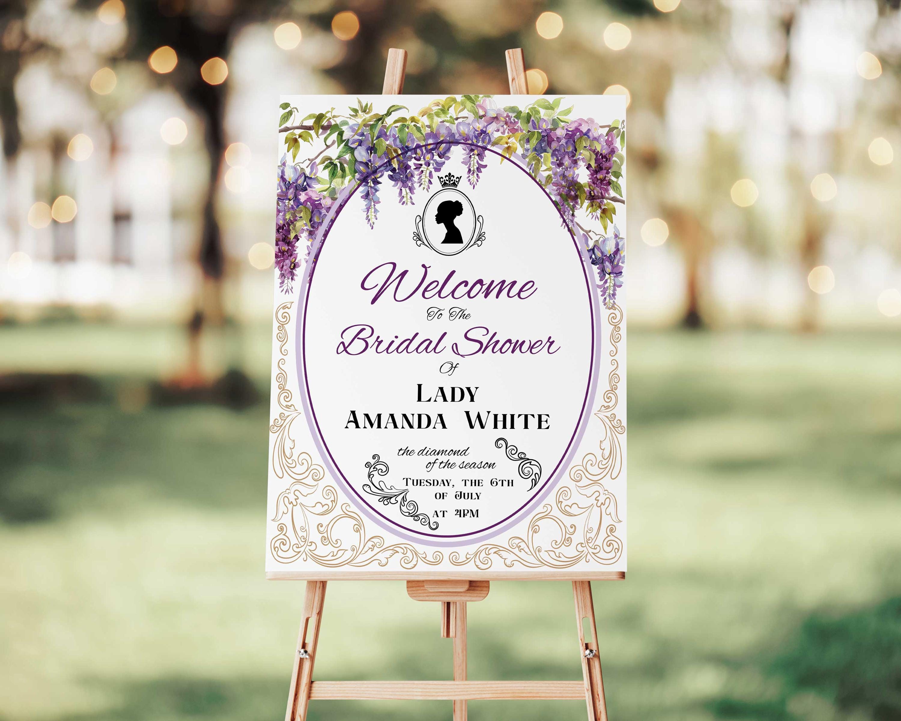 Bridal Shower Welcome Sign, Bridgerton Themed Bridal Shower, Custom ...