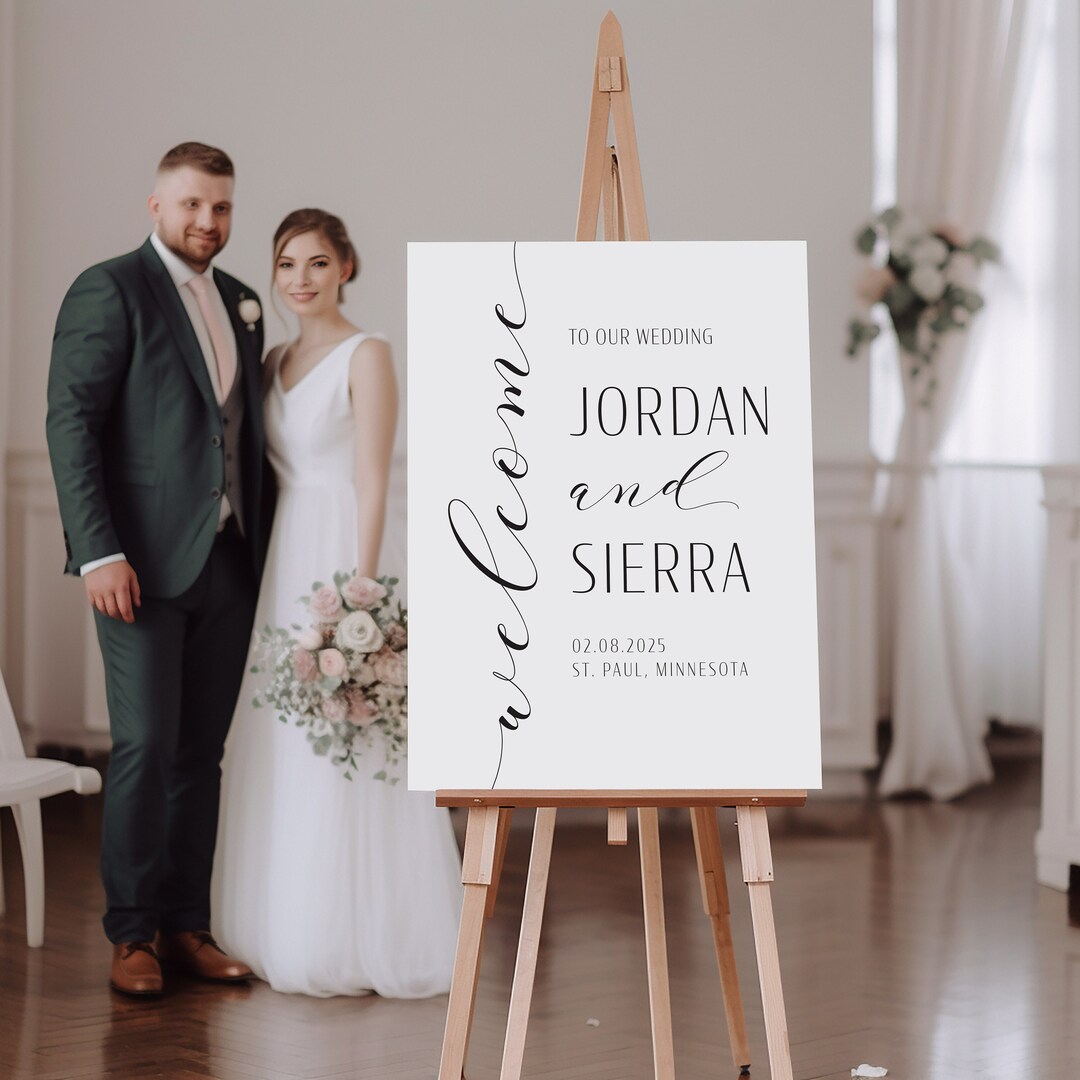 Welcome to Our Wedding Sign, Wedding Reception Welcome Signs, Nuptial ...