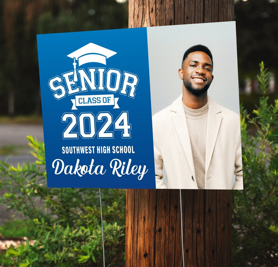 Custom Senior Yard Signs 24''x18'' Coroplast Yard Sign With H Stake ...