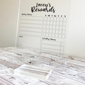 Reward Chart Daily & Weekly Chore Sign, Dry Erase Task Chart for Teens ...